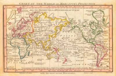 Dünya haritası | William Faden | Sanat baskısı